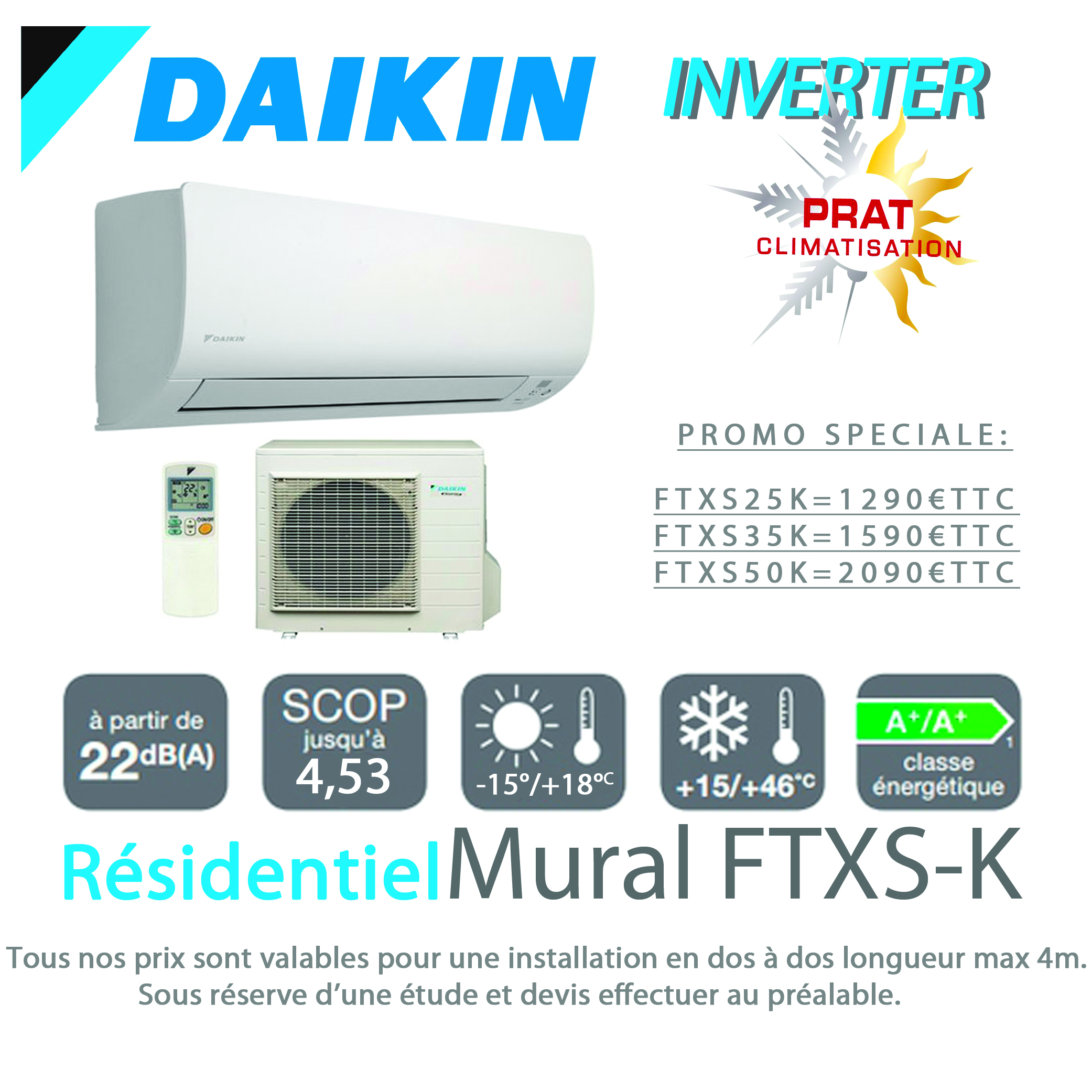 PROMO CLIMATISATION DAIKIN FTXS-K / RXS-K (par PRAT CLIMATISATION)